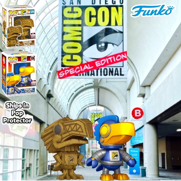 Funko | Other | Funko Pop Comic Con Metallic Blue Robot Tiki Toucans ...